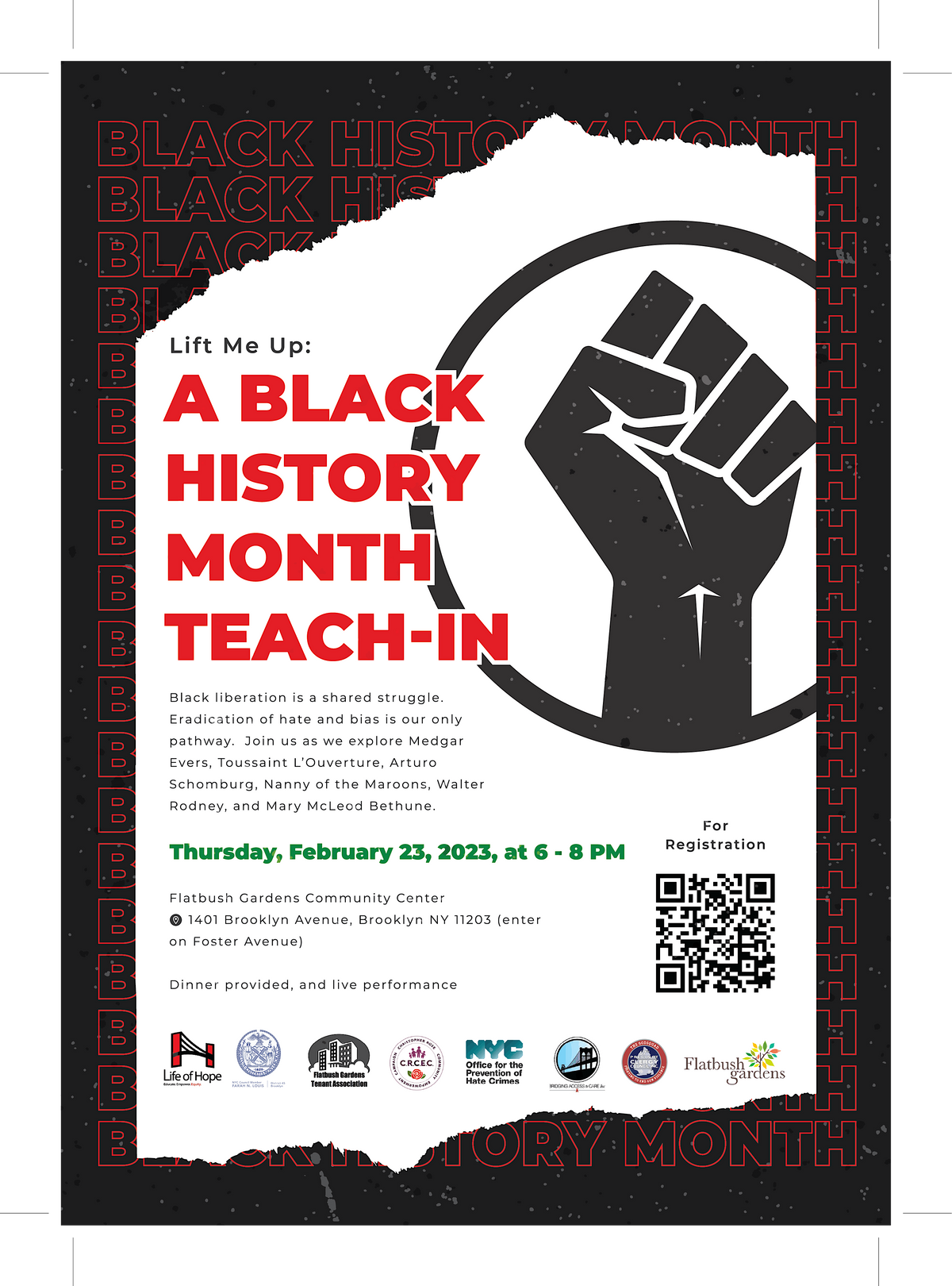 Lift Me Up: Black History Month Teach in, Flatbush Gardens Community ...
