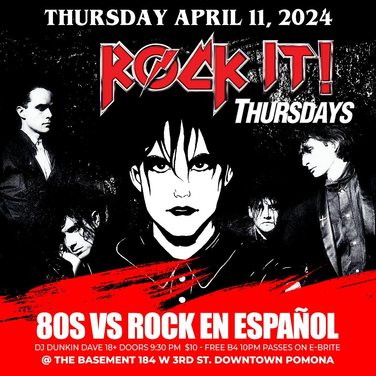 80s vs ROCK en ESPAÑOL Night at ROCK IT! : THURSDAY @ THE BASEMENT 18 ...