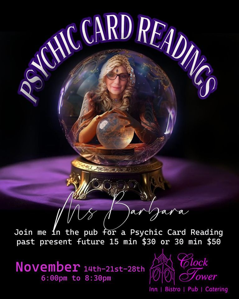 Ms Barbara Psychic card readings , The Clock Tower Bistro, London ...