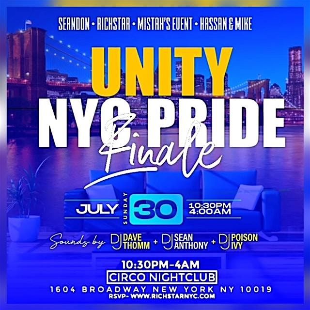 UNITY - NYC PRIDE GRAND FINALE, 1604 Broadway, New York, 30 June to 1 ...