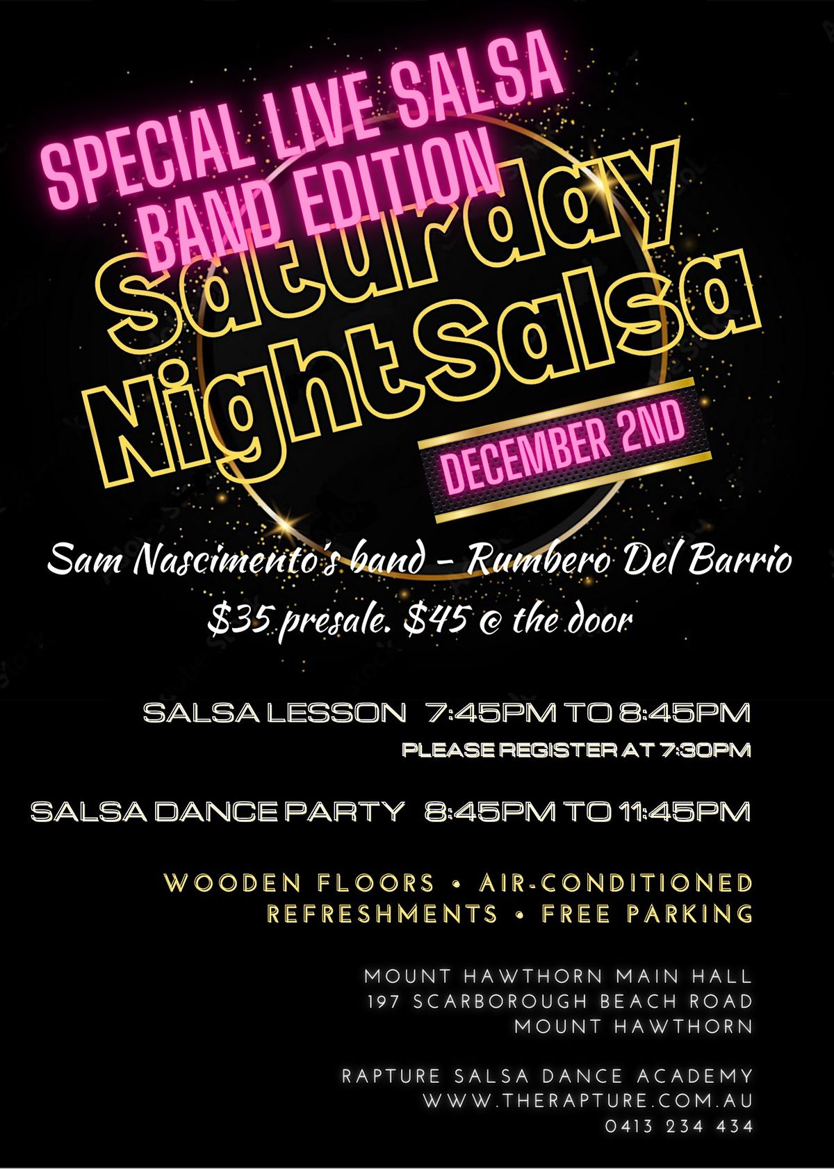 SPECIAL Saturday Night Salsa. LIVE Salsa Band Edition!, Mount Hawthorn ...
