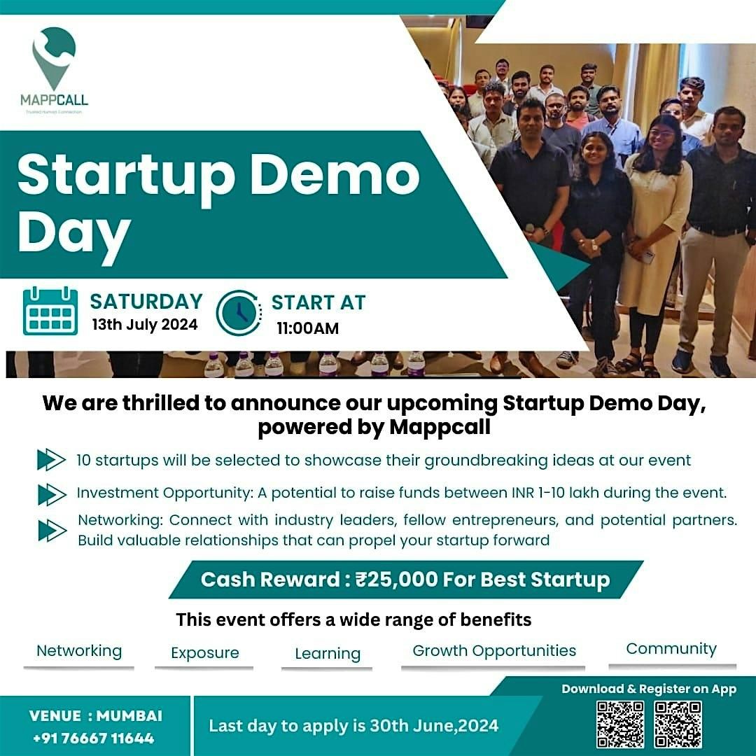 StartUp Demo Day, Mumbai, 13 July 2024 | AllEvents