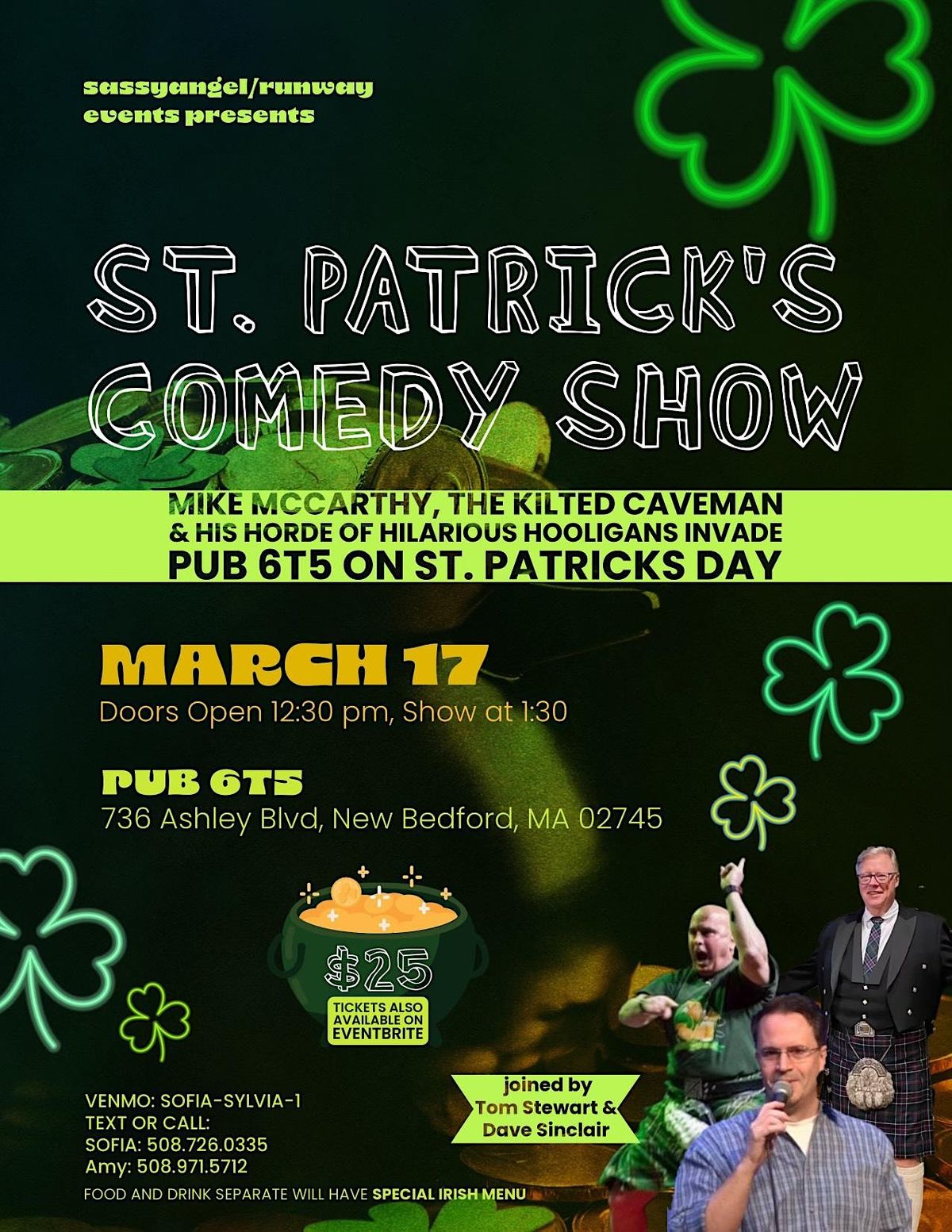 St Patricks Comedy Show, Pub 6T5 Bar and Grille, New Bedford, 17 March ...