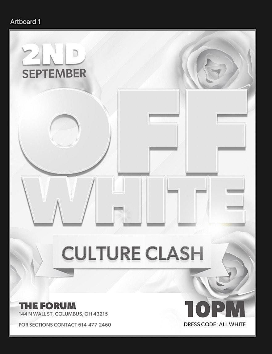 OFF WHITE - ALL WHITE LABOR DAY WEEKEND PARTY, The Forum, Columbus, 2 ...
