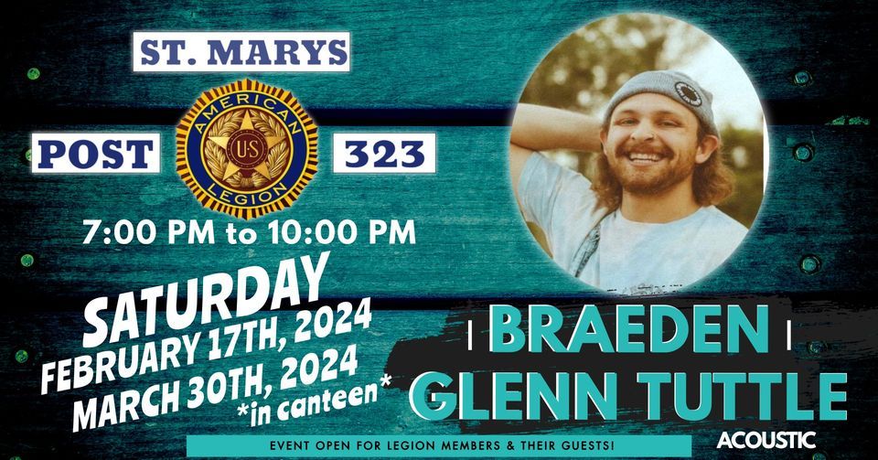 Braeden Glenn Tuttle @ St. Marys American Legion Post 323, 2880 Celina ...