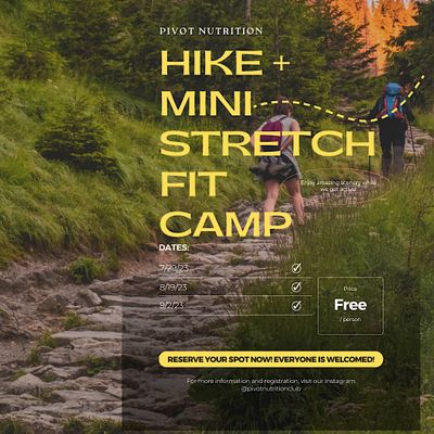 Pivot Nutrition : Hike+ Mini Stretch Fit Camp, Econ River Wilderness ...
