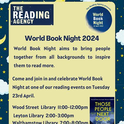 World Book Night @Leyton Library, Leyton Library, London, 23 April 2024 | AllEvents.in