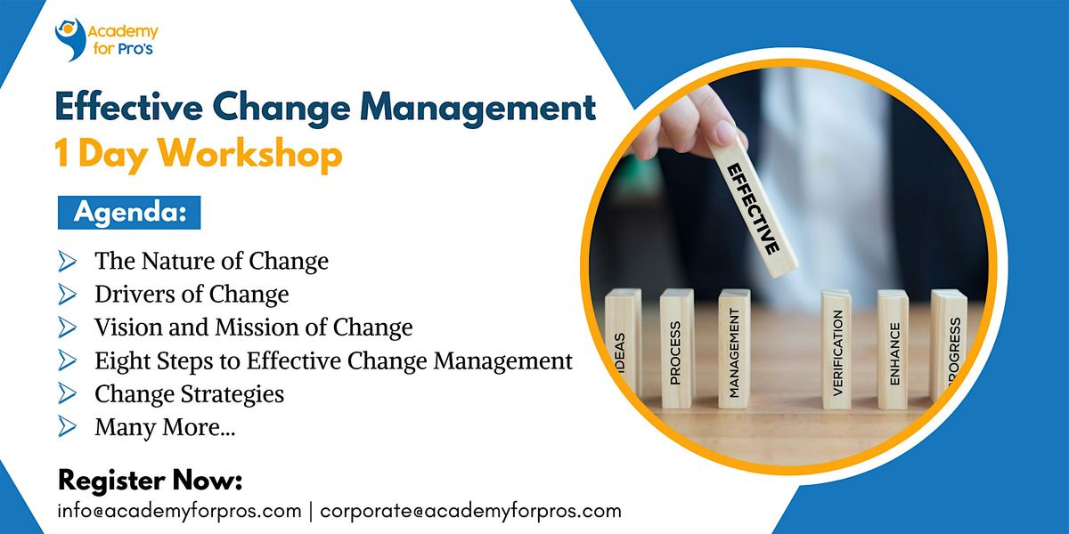 Effective Change Management 1 Day Workshop in Winston-Salem, NC, For ...
