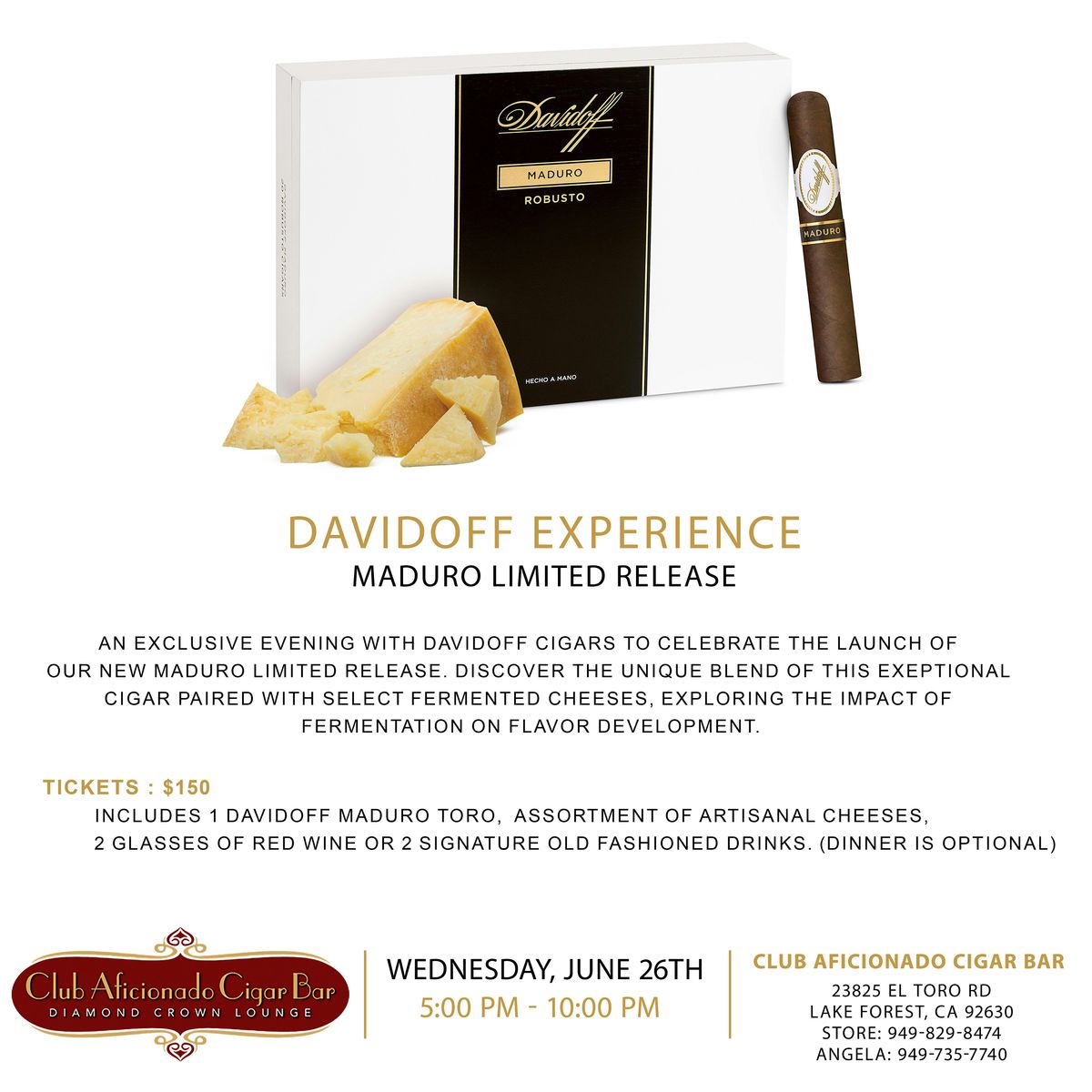 Davidoff Maduro Experience, Club Aficionado Cigar Bar, Lounge and ...