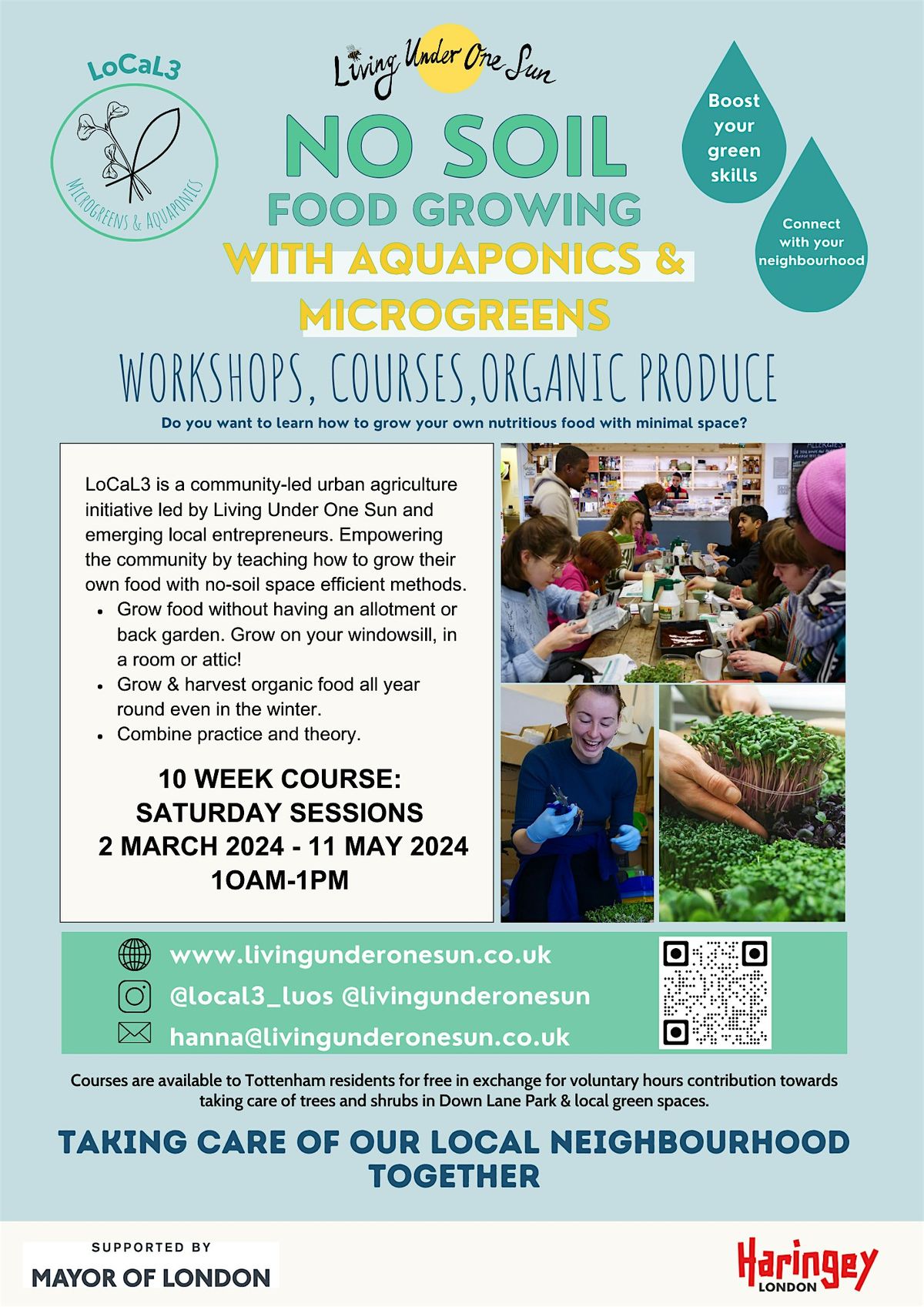 No Soil Food Growing course with LoCal3, Living Under One Sun Community ...