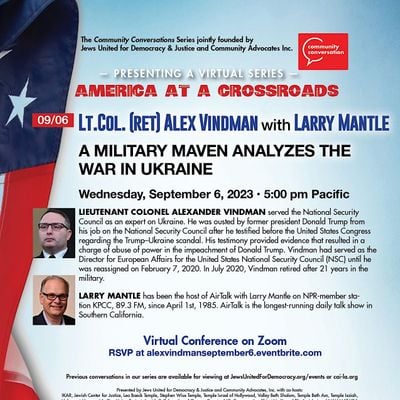 Lt.Col. (ret) Alex Vindman: A Military Maven Analyzes the War in ...