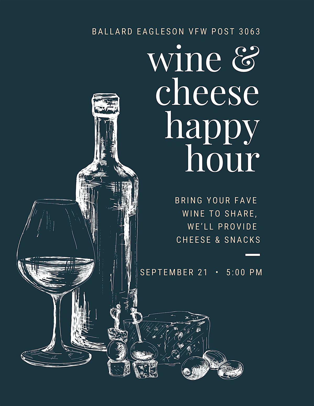 Wine and Cheese Happy Hour at the Ballard VFW, Ballard Eagleson VFW ...