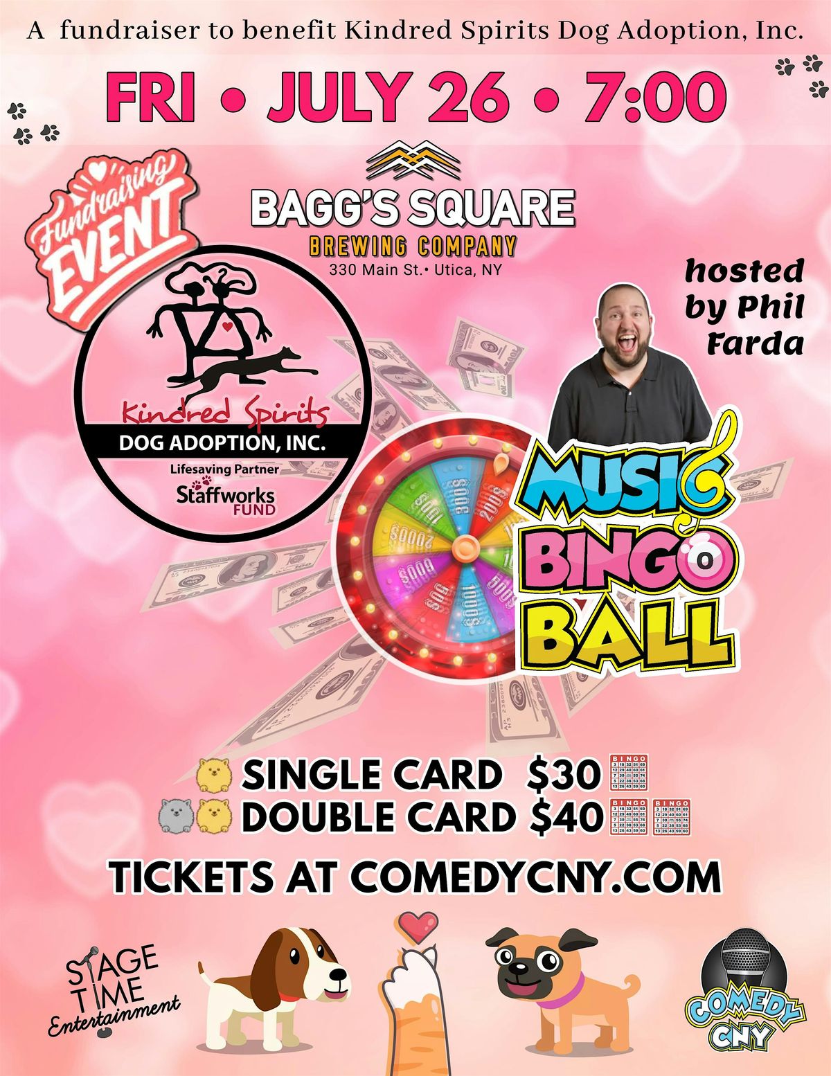 Music Bingo Fundraiser for Kindred Spirits Dog Adoption, Bagg's Square ...