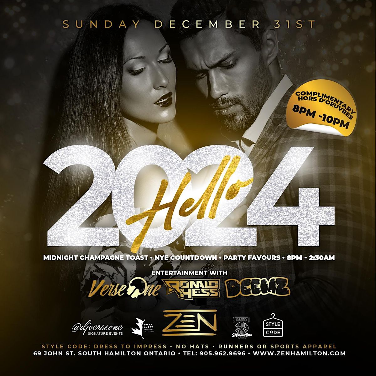 Hello 2024 - NYE Event, Zen Lounge, Hamilton, 31 December 2023 ...