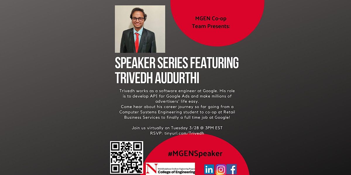 Speaker Series - Trivedh Audurthi, March 28 2023 | Online Event ...