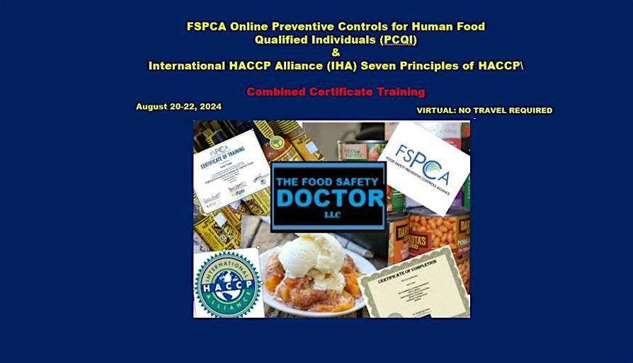 FSPCA Human Foods (PCQI) & IHA Seven Principles of HACCP Online ... FSPCA Human Foods (PCQI) & IHA Seven Principles of HACCP Online ...