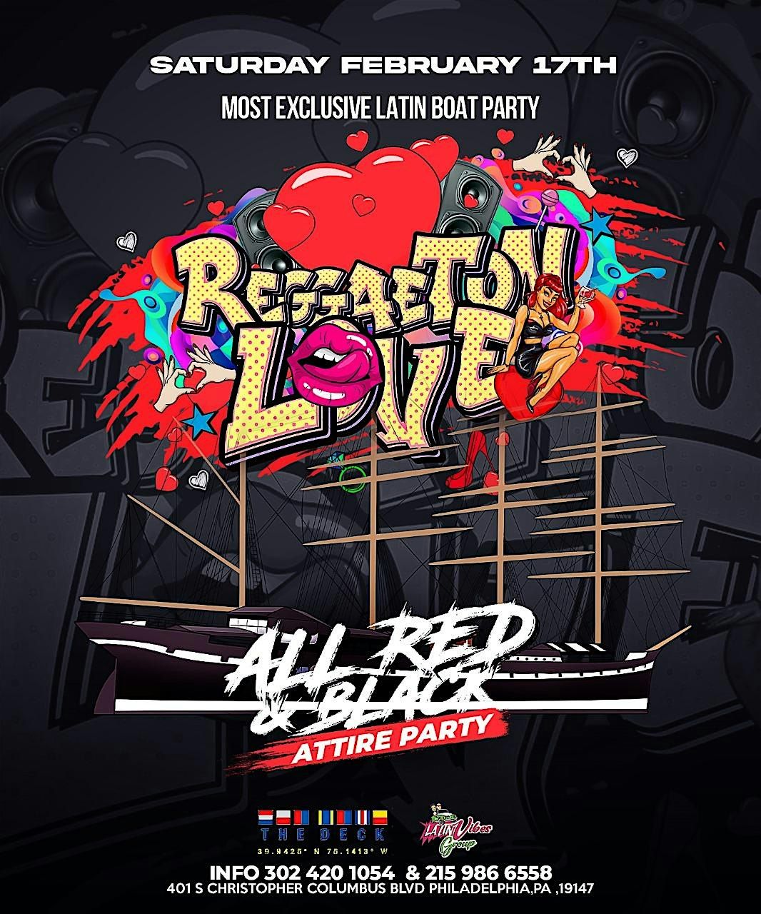 REGGAETON & LOVE VALENTINES BOAT PARTY "MOSHULU", Moshulu, Philadelphia ...