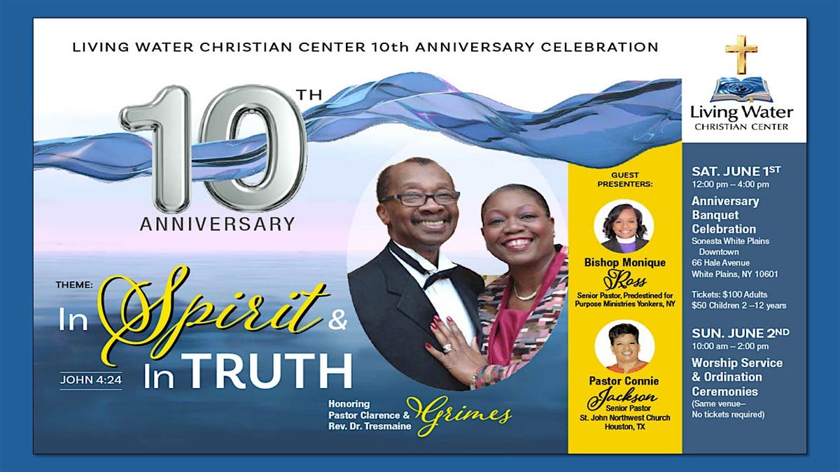 Living Water Christian Center - Anniversary Banquet Celebration, Sonesta White Plains Downtown ...