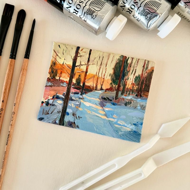 Mini Oil Painting: Wintery Scene, Bowood Farms, St. Louis, January 27 ...