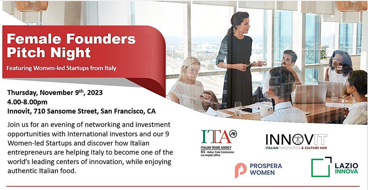 Female Founders Pitch Night, Innovit – Italian Innovation and Culture ...