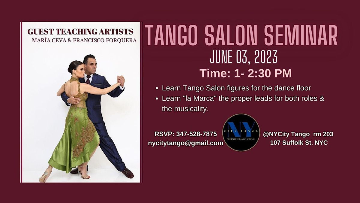 Tango Salon Seminar Master Class, 107 Suffolk St, New York, 3 June 2023 ...