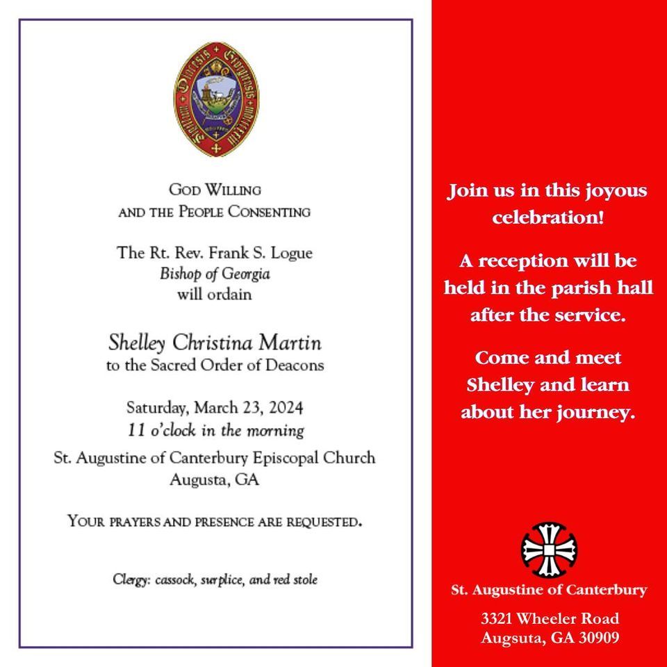 The Ordination of Shelley Martin to the Sacred Order of Deacons, 3321 ...