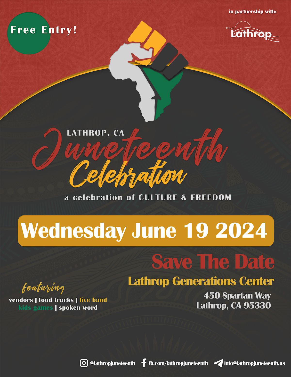 2024 Lathrop Juneteenth Celebration & Mixer, Lathrop Generations Center ...