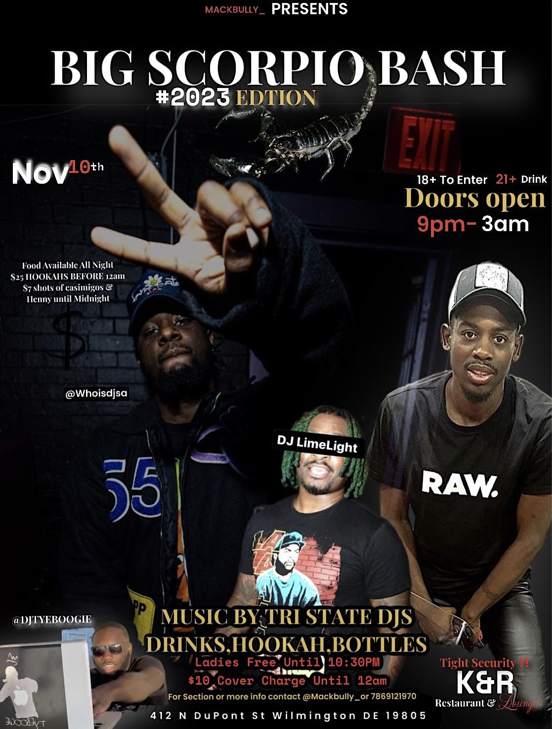 Big Scorpio Bash, 412 N Dupont St, Wilmington, 20 December 2023 | AllEvents