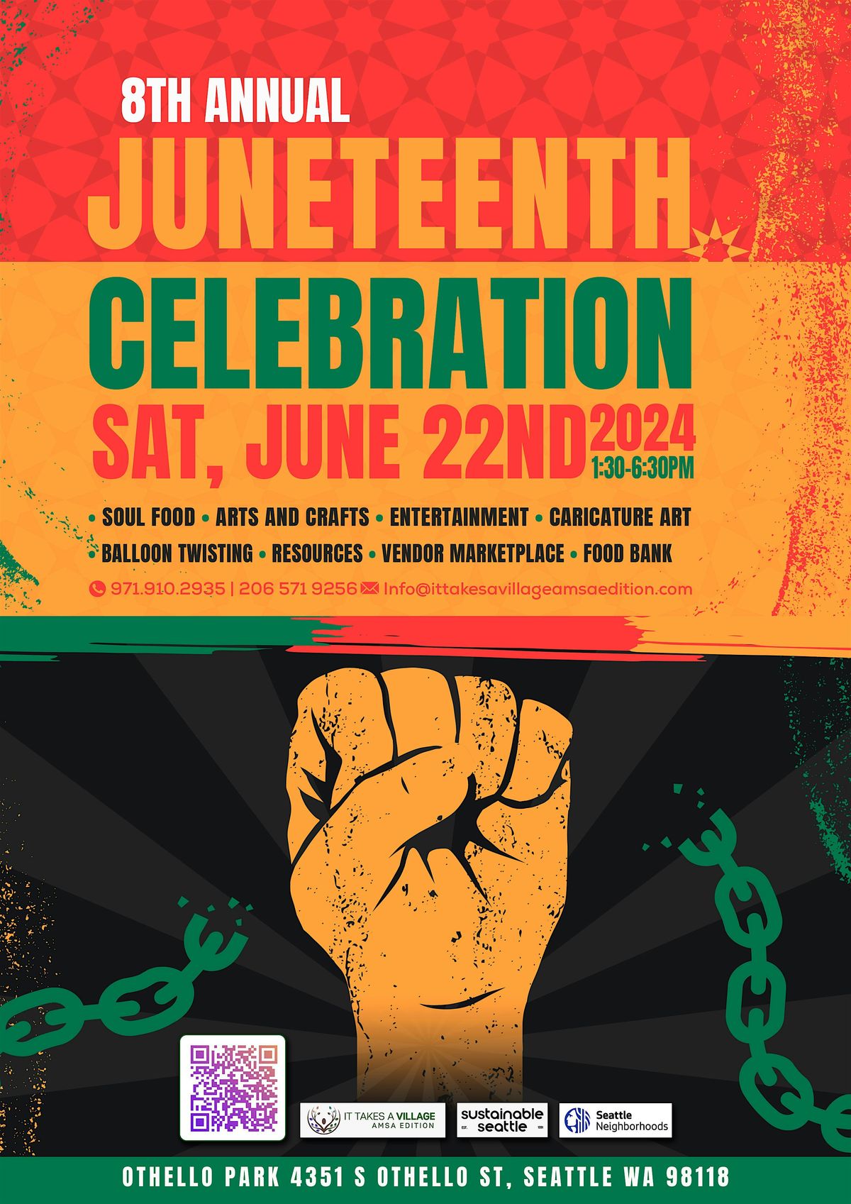 8th Annual Juneteenth Celebration, Othello Playground, Seattle, 22 June ...