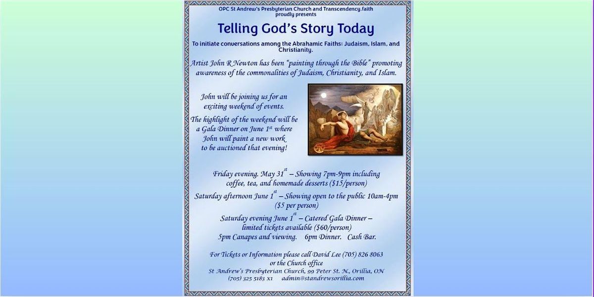 Telling Gods Story Art Gala Fundraiser, St. Andrew's Presbyterian ...