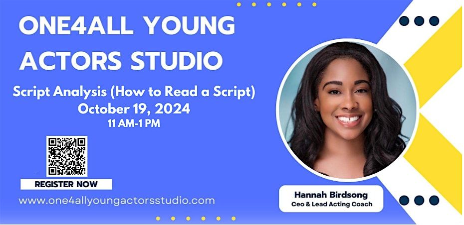 Fall 2024 Workshop Series: Script Analysis (How to Read a Script), 4035 ...