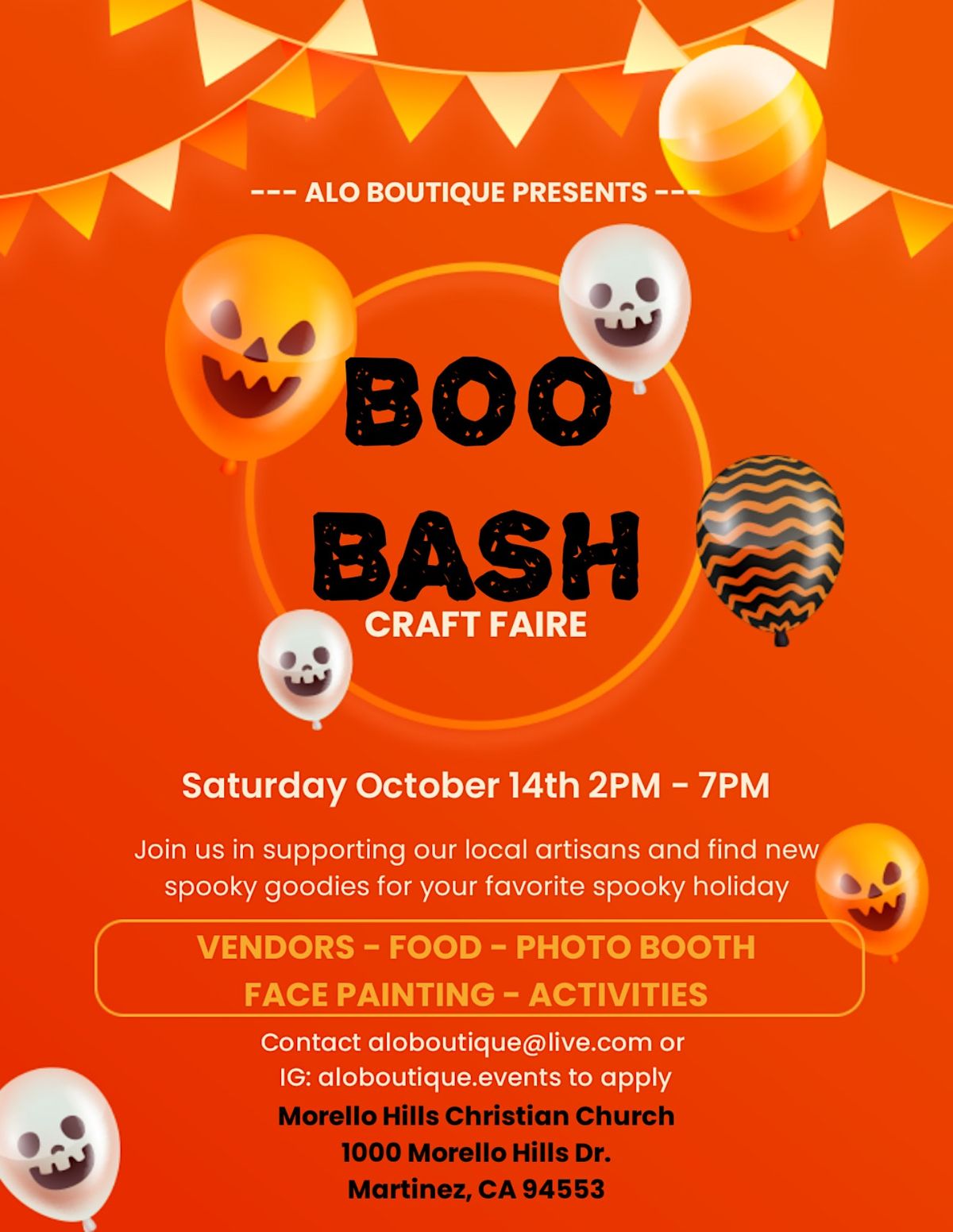 Boo Bash Craft Faire, 1000 Morello Hills Dr, Martinez, 14 October 2023 ...
