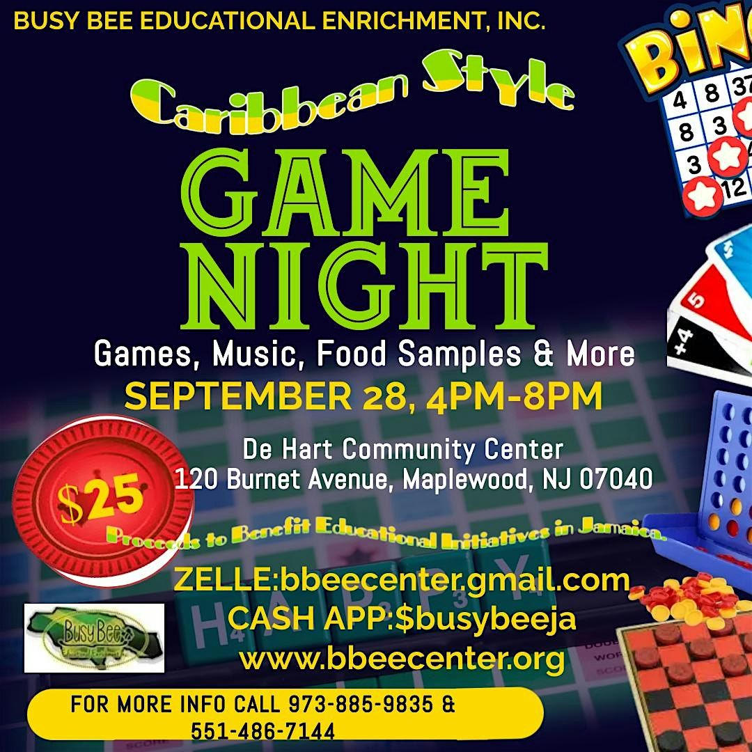 Busy Bee Educational Enrichment, Inc. Caribbean Style GAME NIGHT, De ...