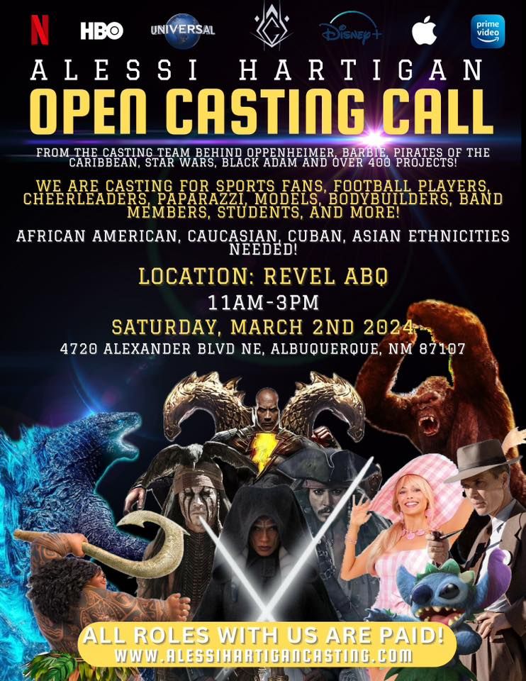 Alessi Hartigan Open Casting Call, Revel ABQ, Albuquerque, 2 March 2024 | AllEvents