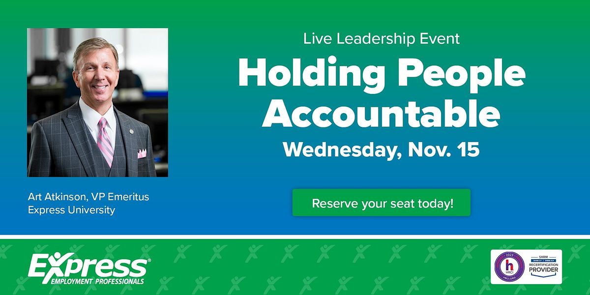 Holding People Accountable, Rothchild Event Center, Knoxville, 15 ...