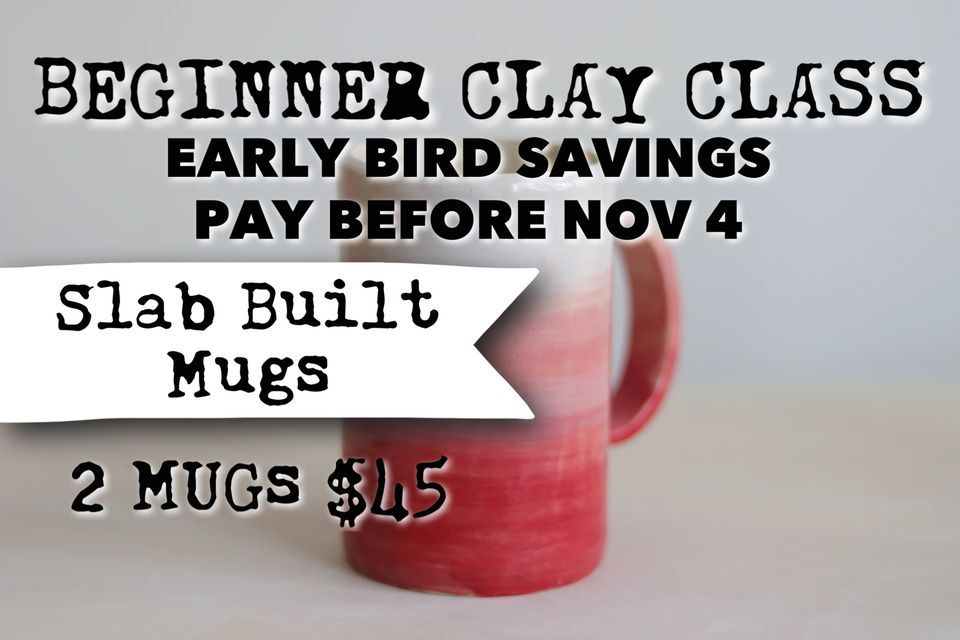 Beginner Hand Built Mugs 2 for $45, Studio 511 Art & Soul, Elizabeth ...