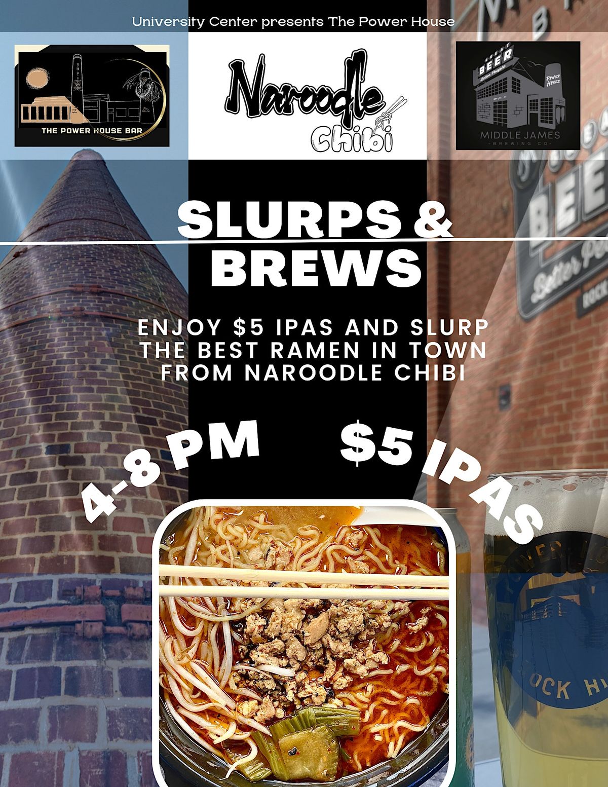 Slurps & Brews - The Power House @ University Center, 378 Technology ...