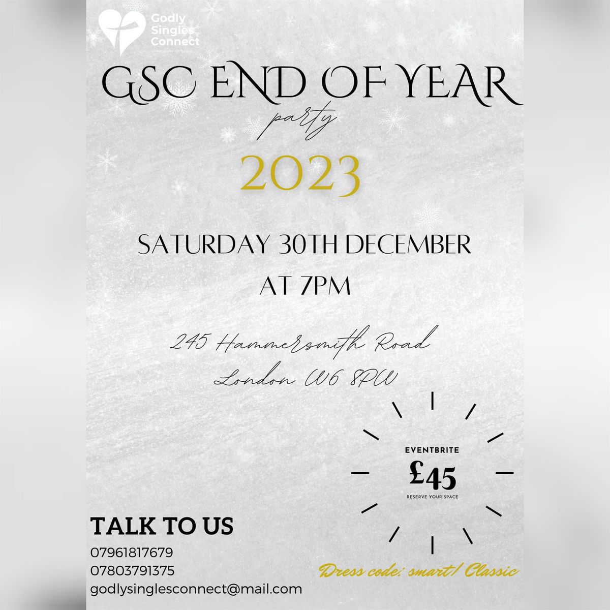 GSC End of Year Party 2023, 245 Hammersmith Rd, London, 30 December 2023 | AllEvents
