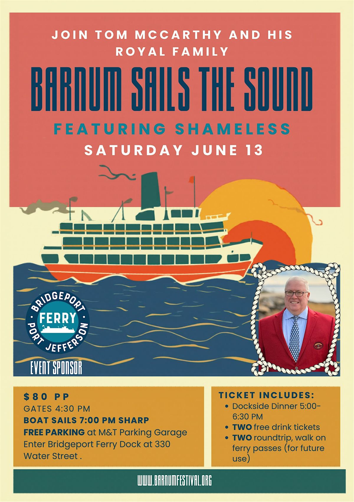 Barnum Sails the Sound, 330 Water St, Bridgeport, 13 June 2026 | AllEvents