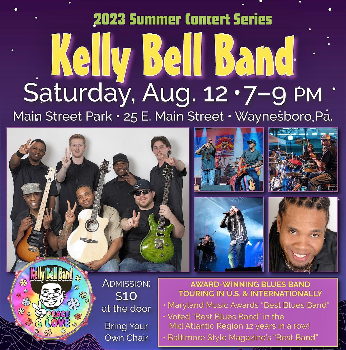 Kelly Bell Band in concert, Main Street Park, Waynesboro, 12 August ...