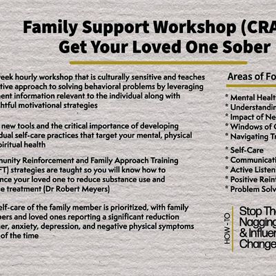 CRAFT Family Support Training For Substance Use Disorder, June 6 2023 ...