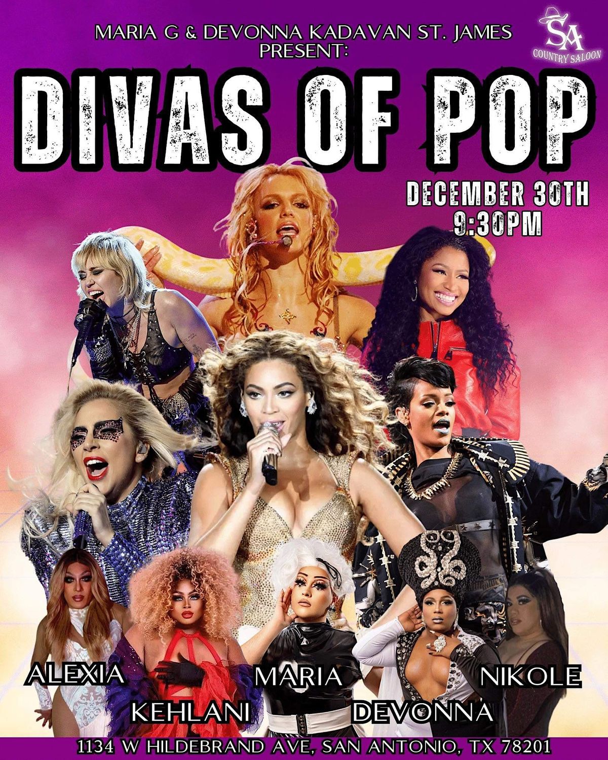 Divas Of Pop Show, 1134 W Hildebrand Ave, San Antonio, 30 December to ...
