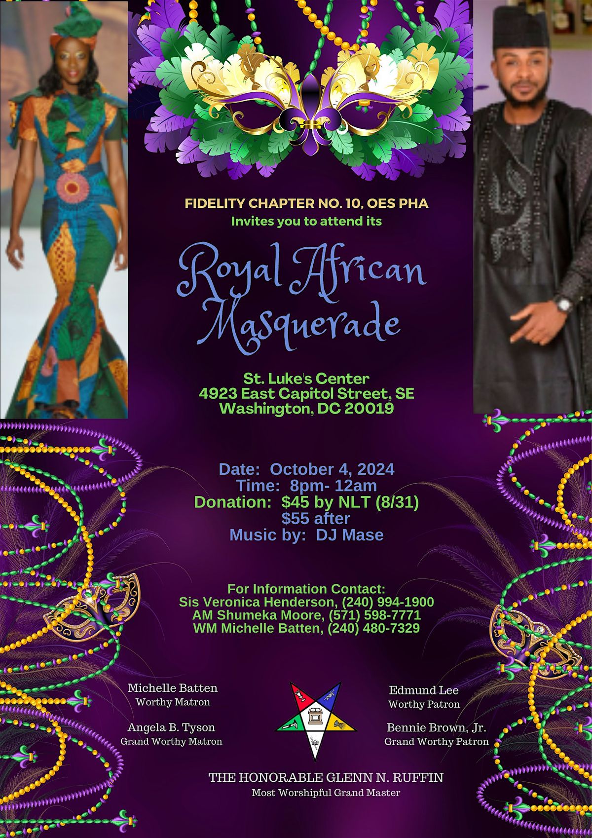 Royal African Masquerade, St Luke's Center, Washington, 4 October 2024 ...