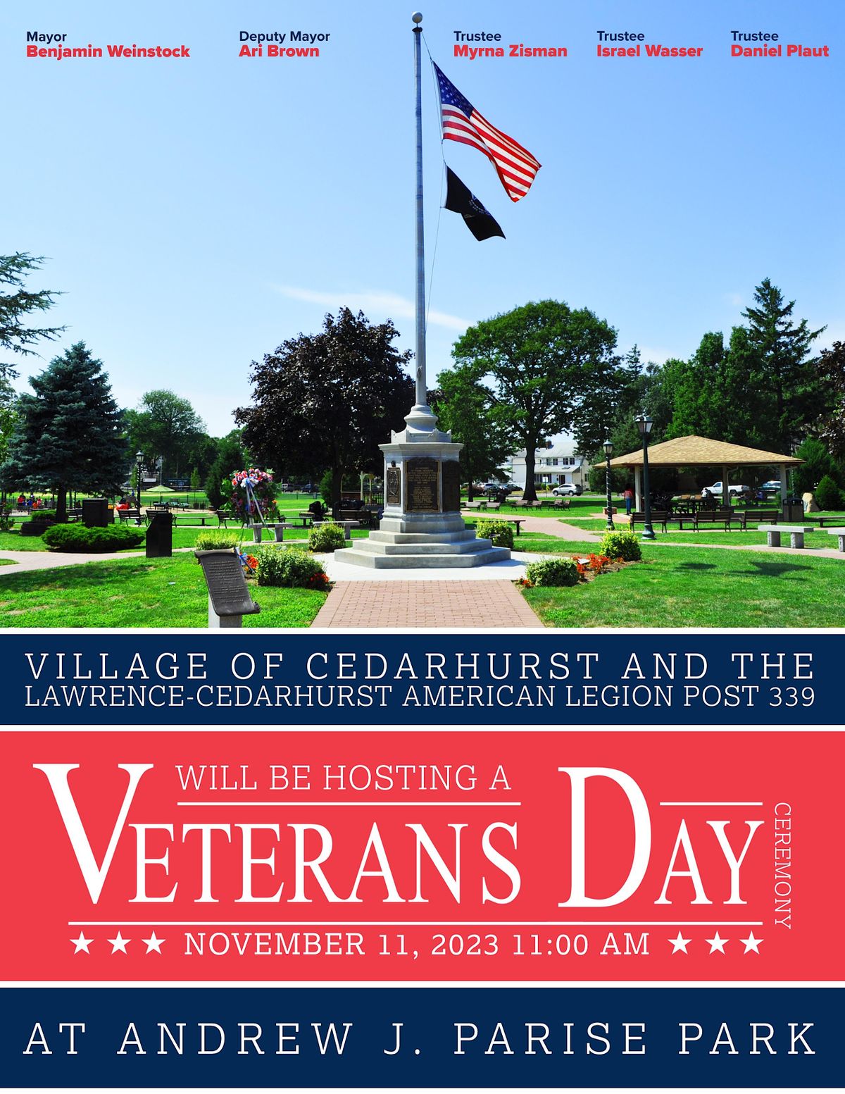 Veterans Day Ceremony, Cedarhurst Park, 11 November 2023 | AllEvents.in
