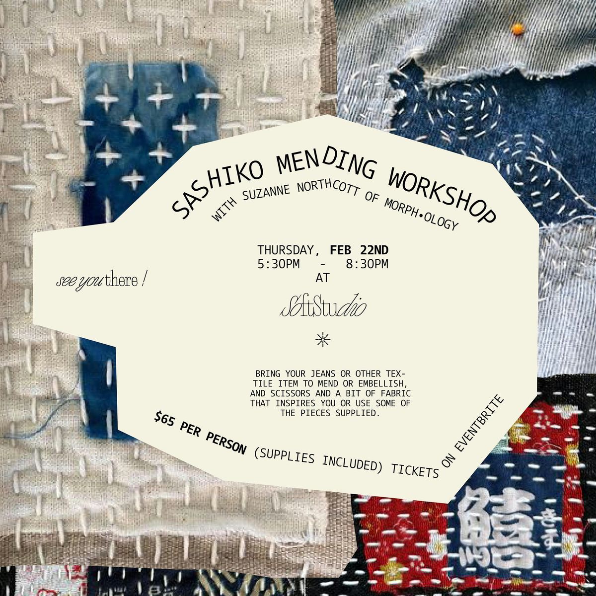 SASHIKO MENDING WORKSHOP at SOFT STUDIO, 9048 Glover Road, Langley Township, BC, Canada, 22 ...