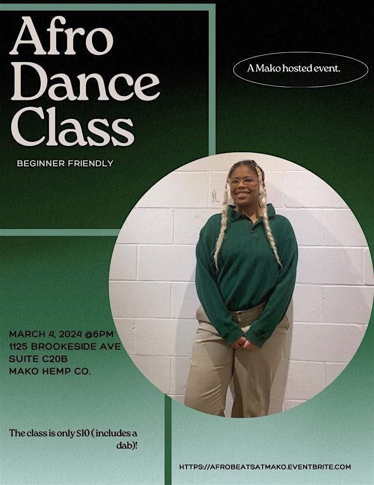 Beginners AfroBeats Dance Class, Mako Hemp Co. | CANNABIS DISPENSARY ...