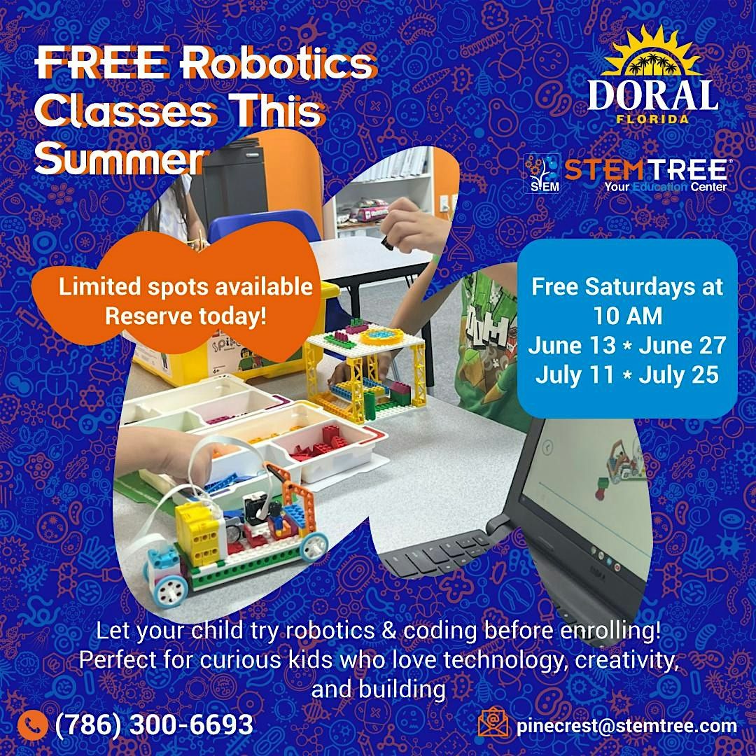 FREE Trial Classes - Robotics & Coding for kids in Doral, 3005 NW 92nd ...