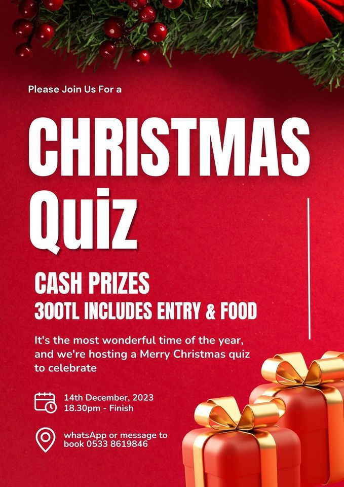 Christmas Quiz, The Crows Nest, Aglantzia, 14 December 2023 | AllEvents.in