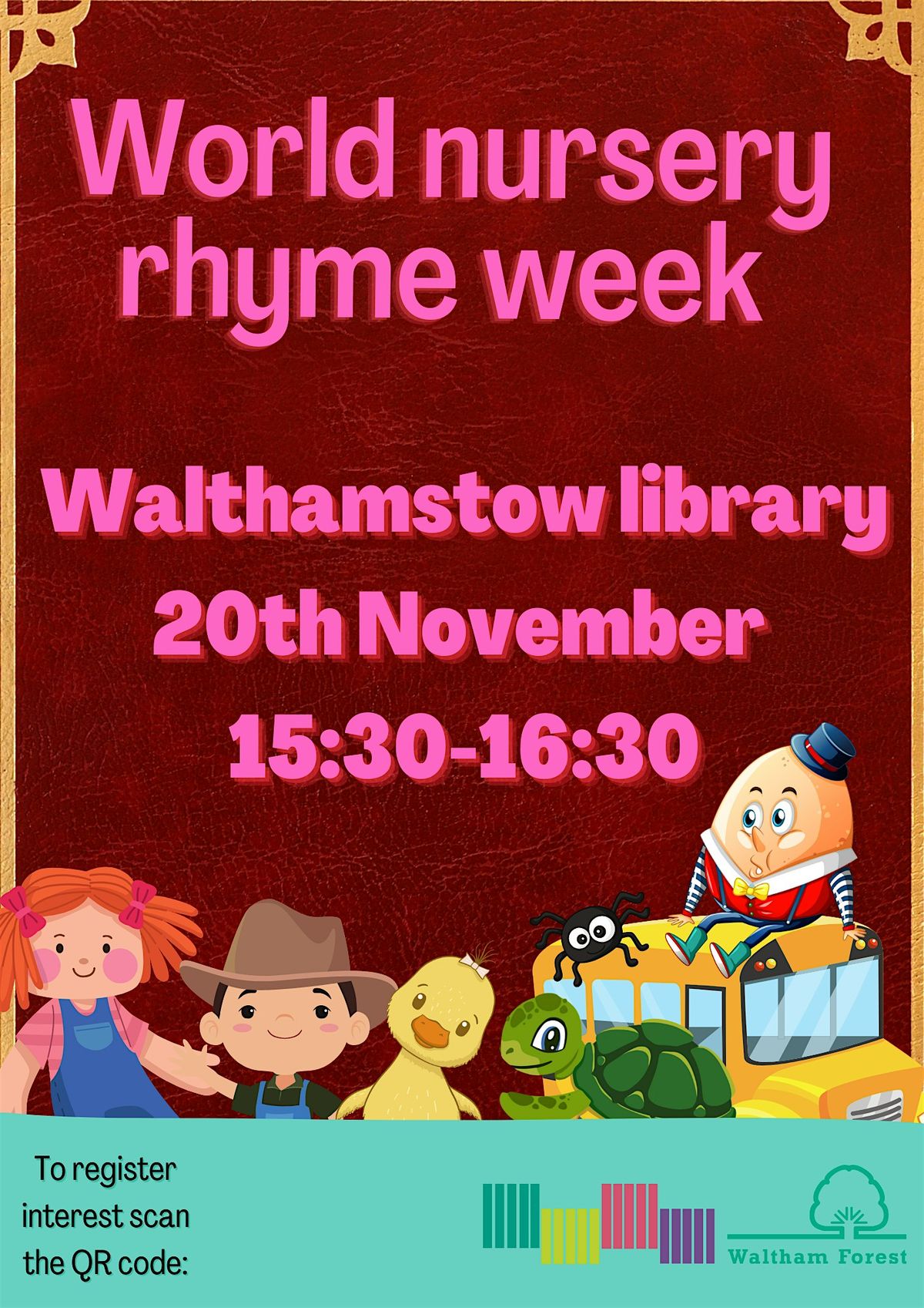World Nursery Rhyme Week craft at Walthamstow Library, Walthamstow Library, London, 20 November ...