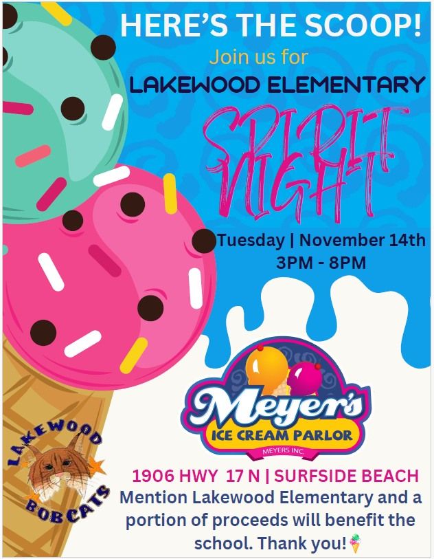 Spirit Night @ Meyers Ice Cream Parlor, Meyer's Ice Cream Parlor ...